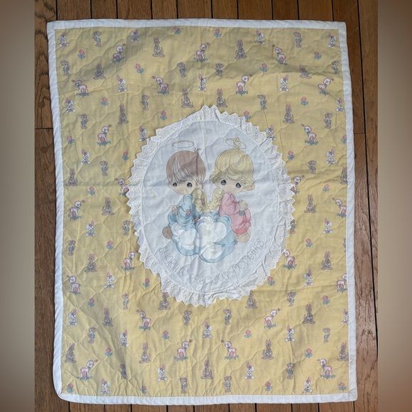 Precious Moments | Bedding | Vtg Precious Moments Baby Blanket Crib ...